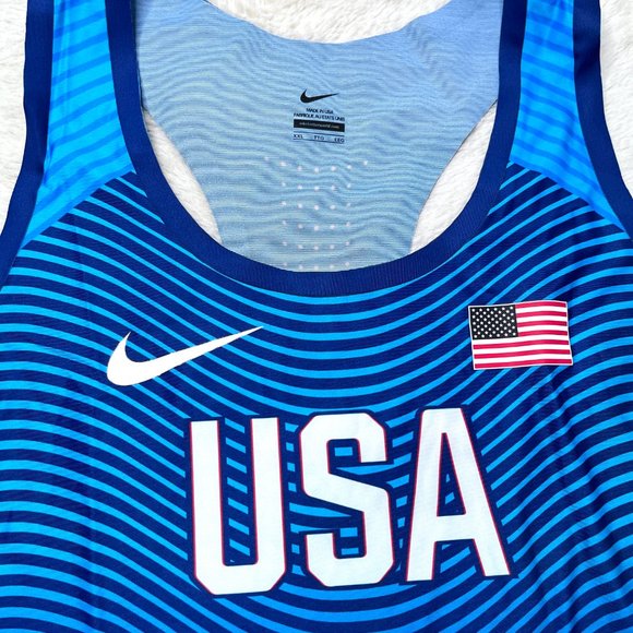 Nike | Shirts | Usa Nike Mens Xl Olympic Jersey Kit Singlet Blue Usa ...
